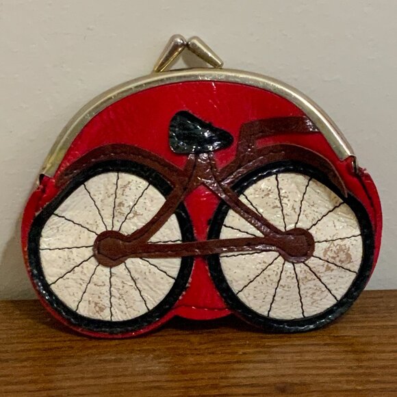 Vintage | Bags | Vintage Bicycle Coin Purse Made In Hong Kong Fun Vinyl ...
